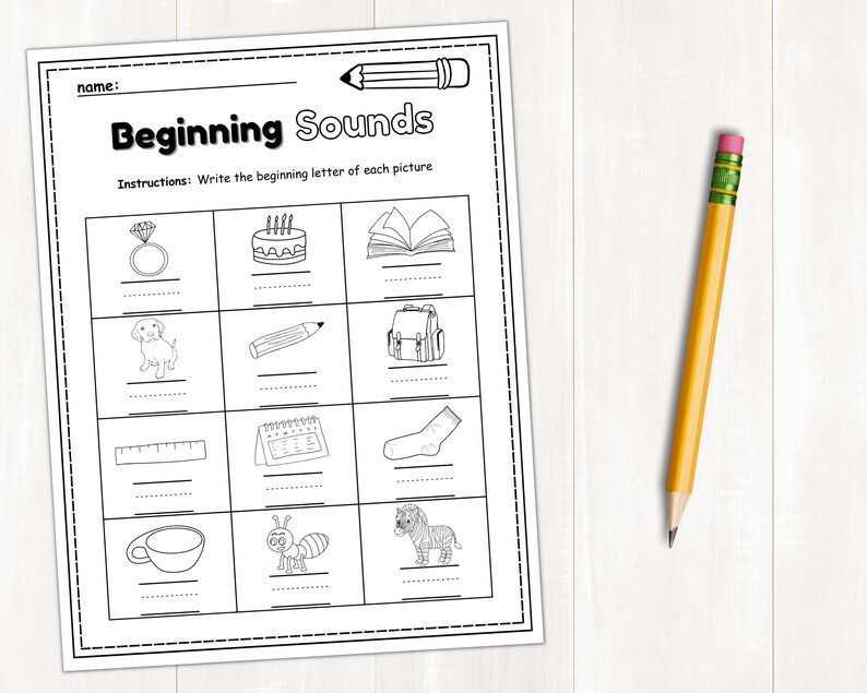 Beginning Sounds Worksheets | Beginning Letter Sounds Activity Sheets ...