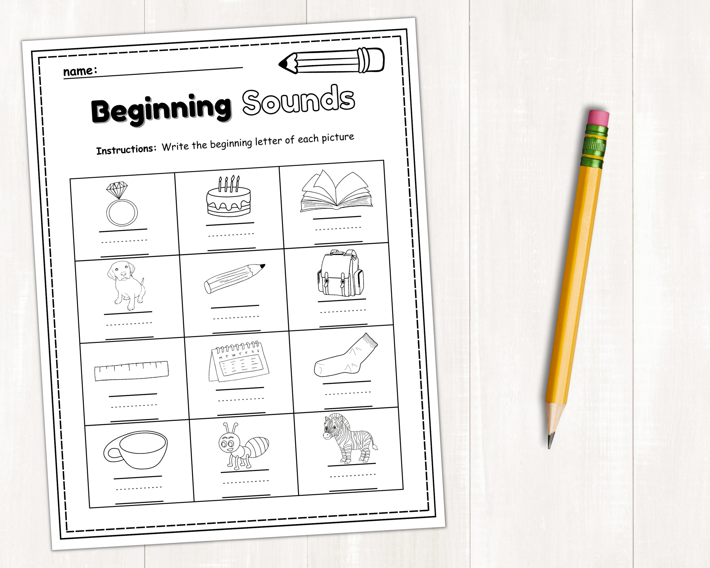 Beginning Sounds Worksheets | Beginning Letter Sounds Activity Sheets ...
