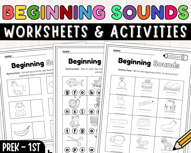 Beginning Sounds Worksheets | Beginning Letter Sounds Activity Sheets ...
