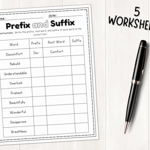Prefix and Suffix Worksheets & Activities | Root Words | Affixes ...