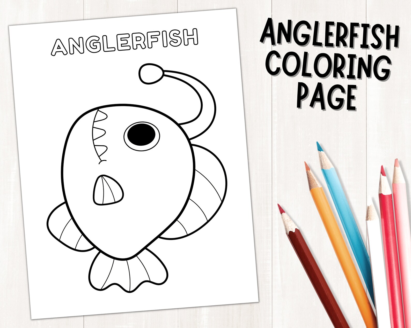 Anglerfish Craft for Kids, Ocean Animal Activity, Sea Life Craft ...