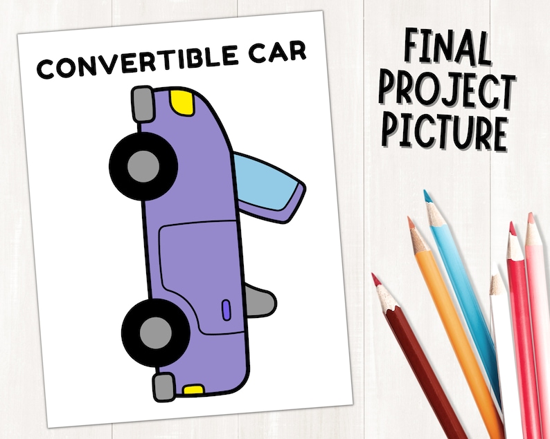 Convertible Car Craft for Kids | Car Printable Template ...
