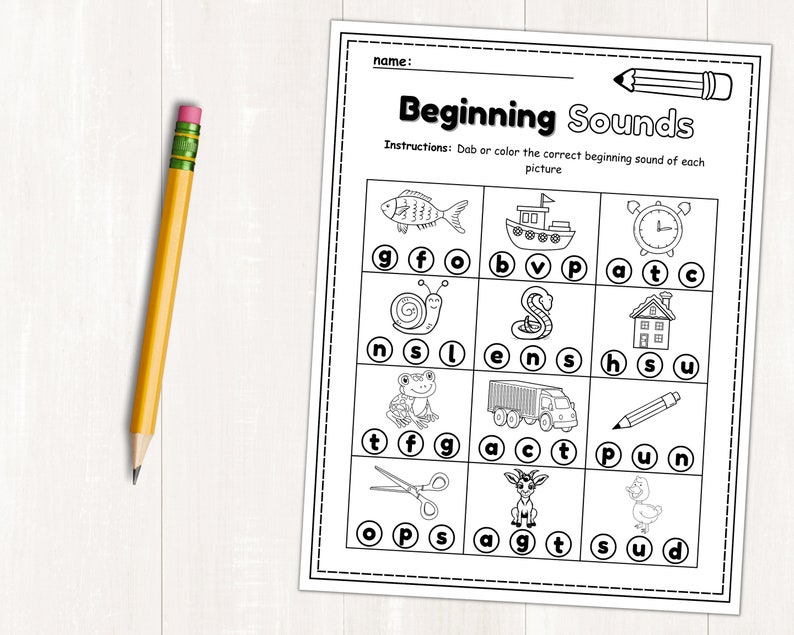 Beginning Sounds Worksheets | Beginning Letter Sounds Activity Sheets ...