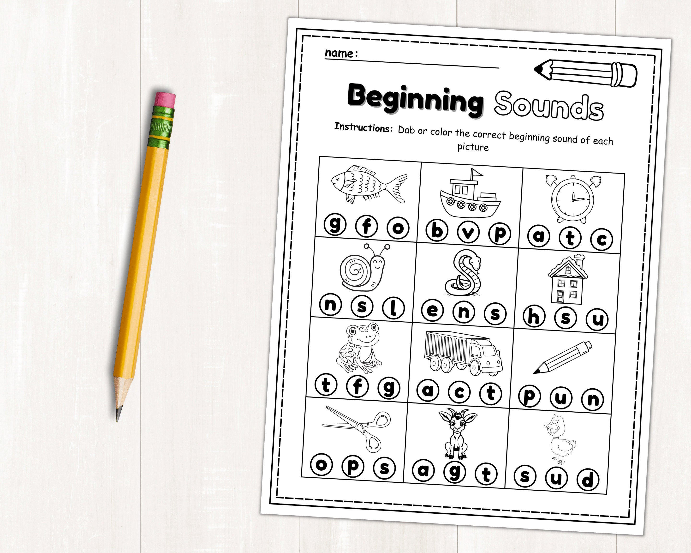Beginning Sounds Worksheets | Beginning Letter Sounds Activity Sheets ...
