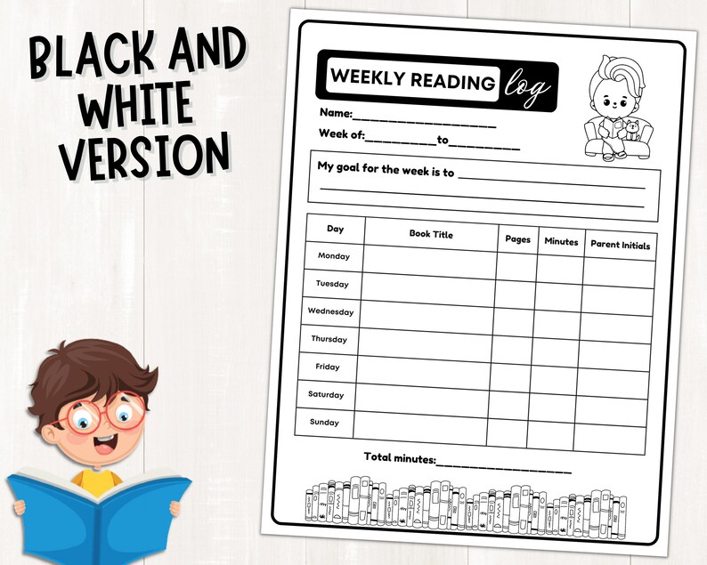 Weekly Reading Logs Printable Weekly Reading Trackers Reading Homework ...