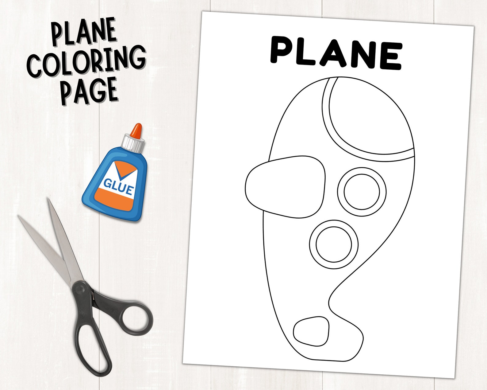 Printable Plane Craft Template for Kids | Transportation Crafts | Color ...