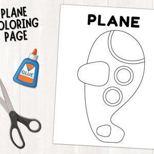 Printable Plane Craft Template for Kids | Transportation Crafts | Color ...