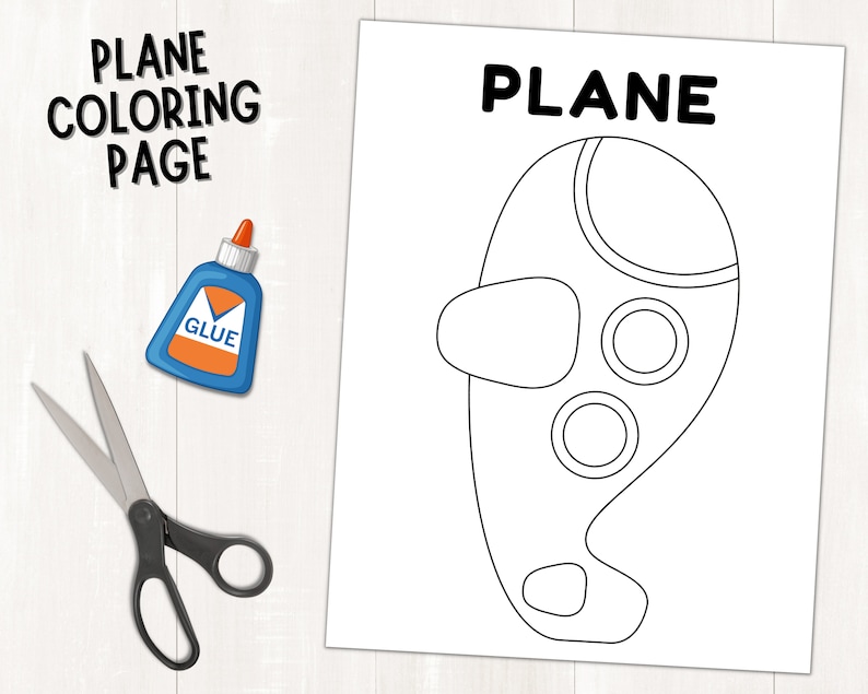 Printable Plane Craft Template for Kids | Transportation Crafts | Color ...