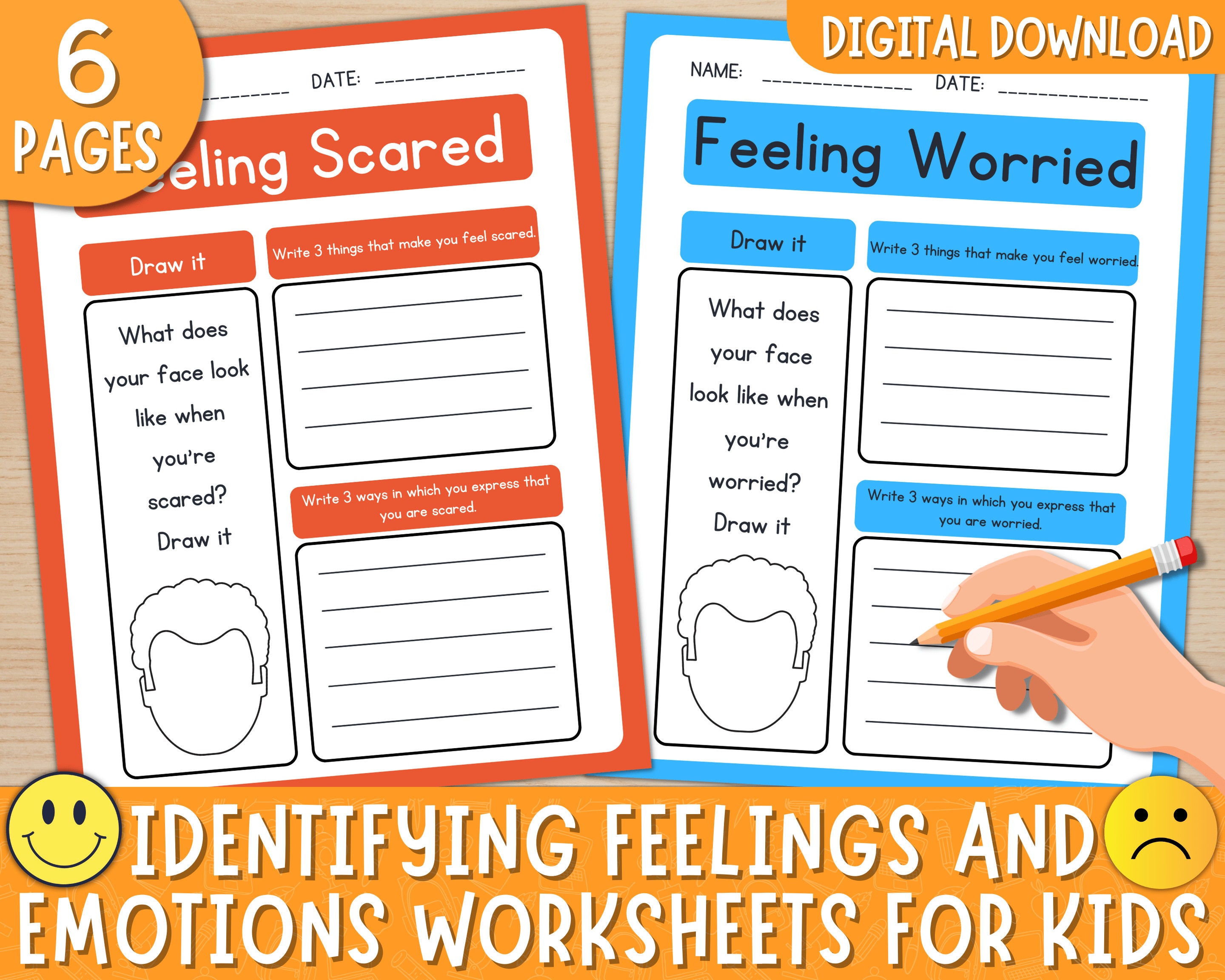 Identifying Feelings and Emotions | Social Skills Worksheets | Identify ...