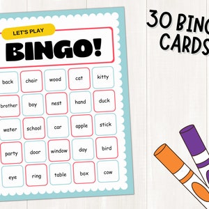 Dolch Noun Sight Words Bingo Game | High-frequency Words | Vocabulary ...