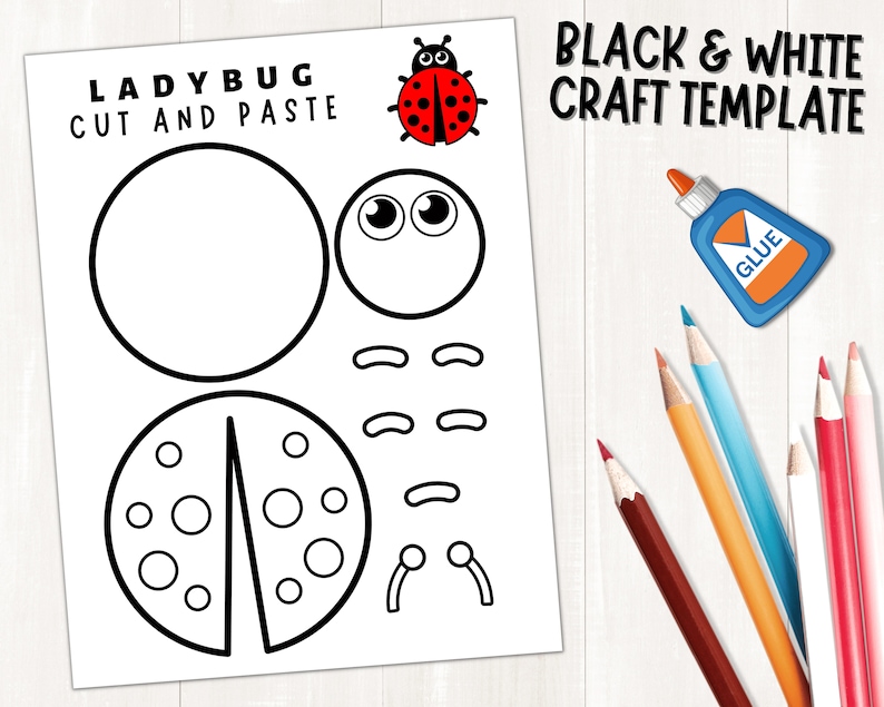 Printable Ladybug Craft Template for Kids | Spring Activity | Insect ...