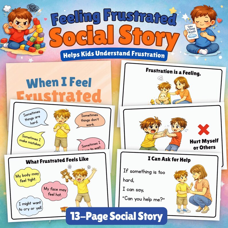 When I Feel Frustrated Social Story Printable, SEL Activity, Coping ...