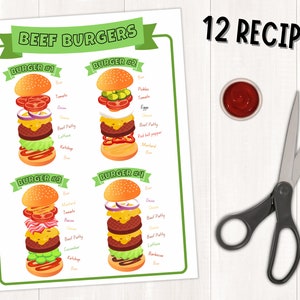 Build a Burger Game for Kids Pretend Play Preschool Activity Burger ...