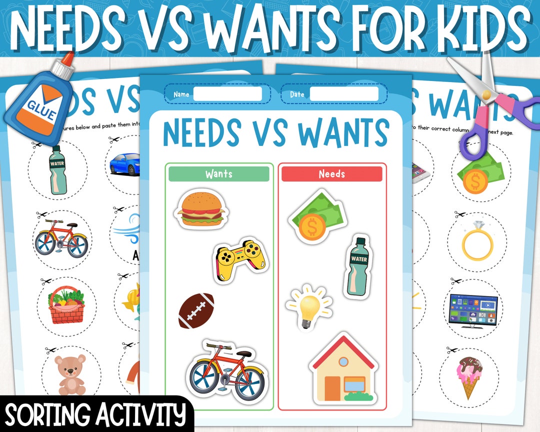 Needs Vs. Wants Sort Worksheets | Cut and Paste Activity | Needs and ... Needs Vs. Wants Sort Worksheets | Cut and Paste Activity | Needs and ...