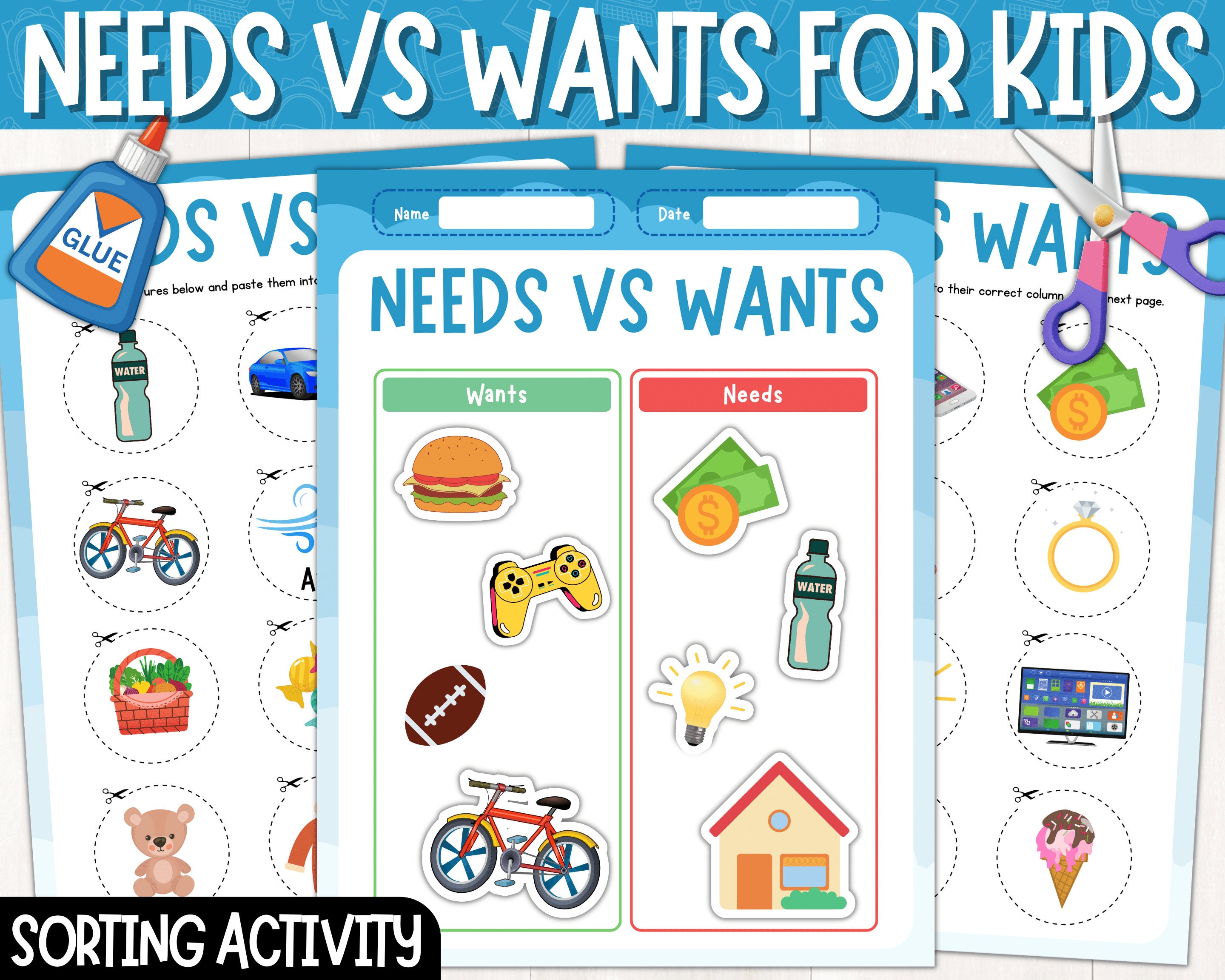 Needs And Wants Sort Needs And Wants Sort