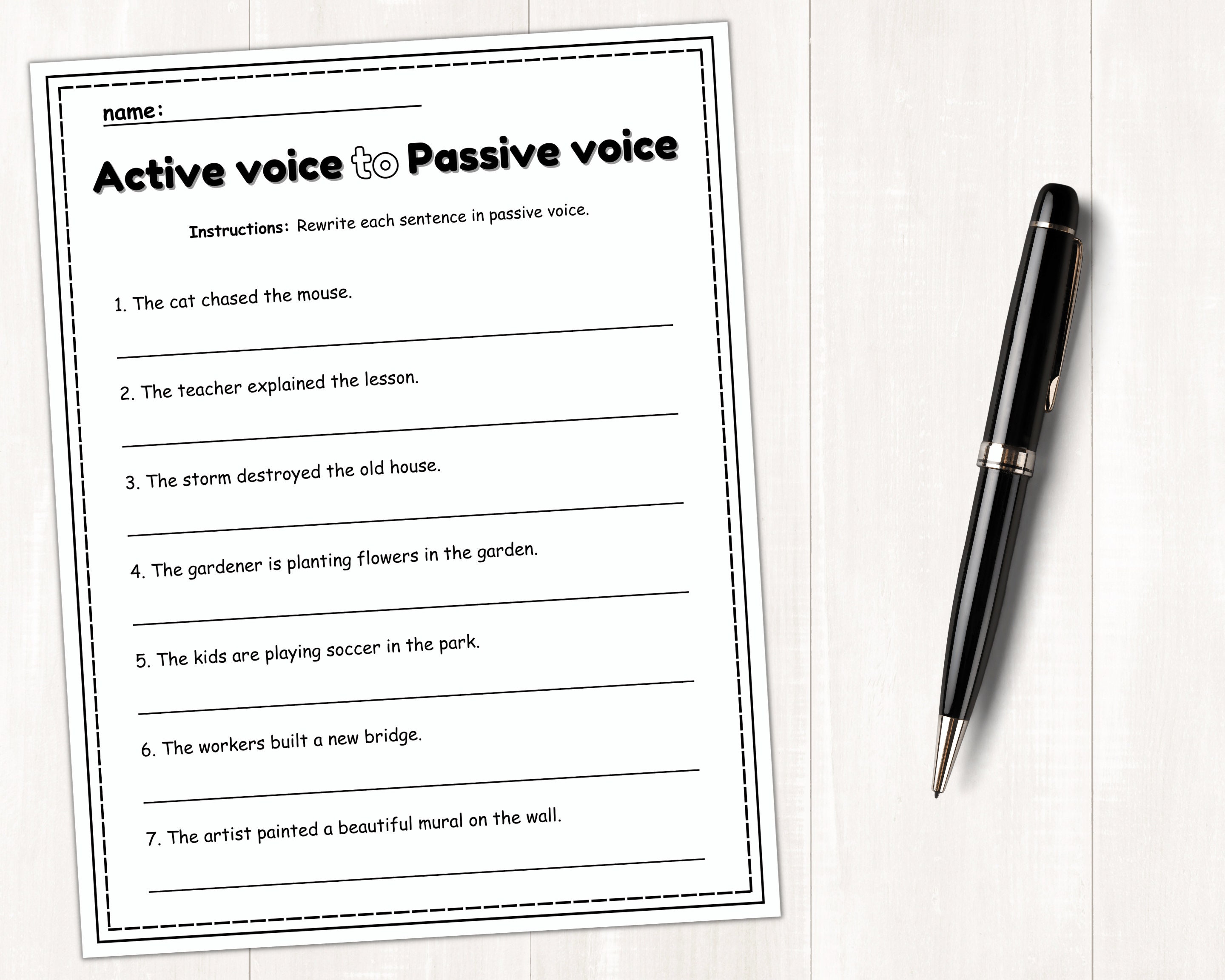 Active and Passive Voice Worksheets | Grammar Activity | Exercises ...
