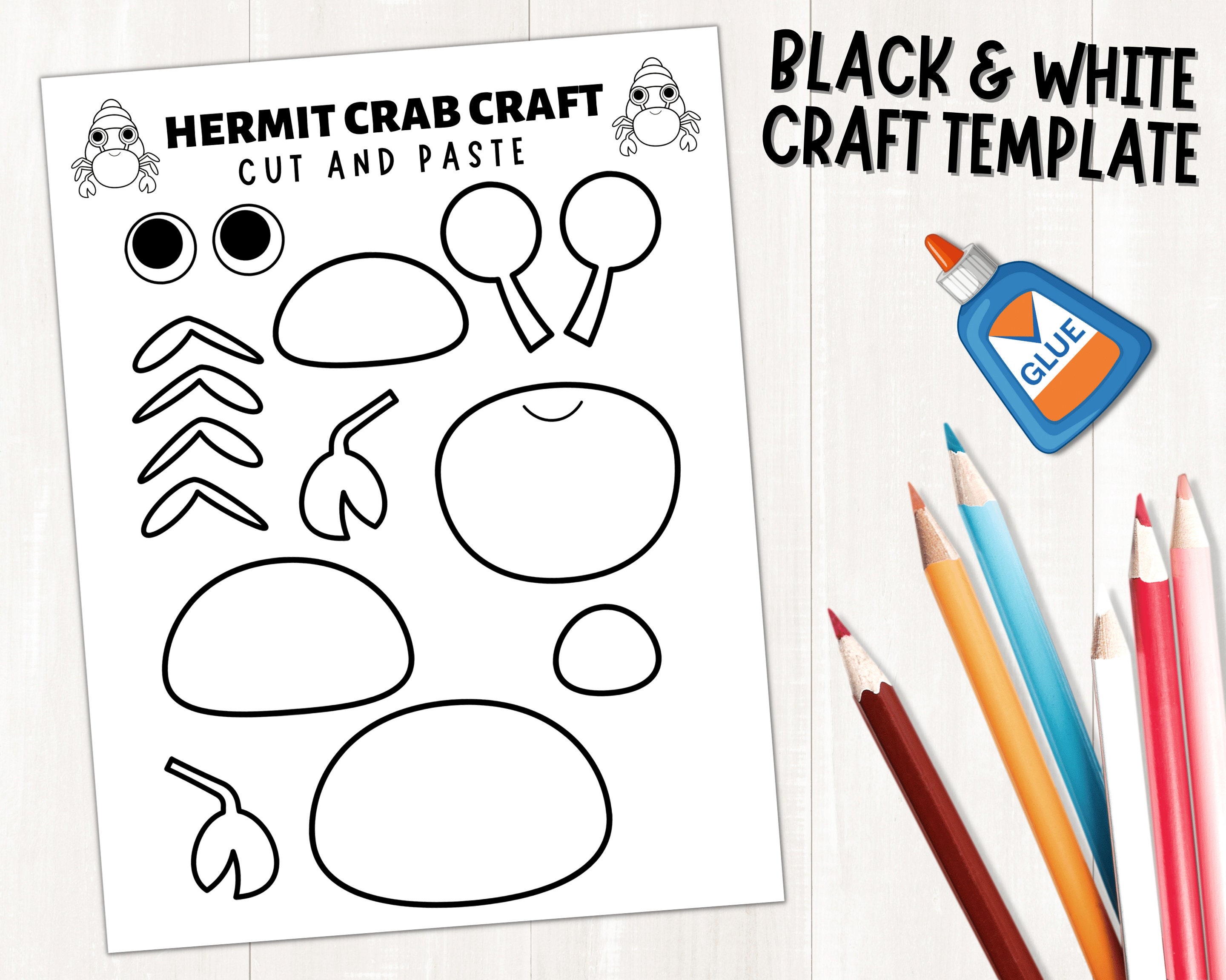 Hermit Crab Craft | Sea Life Activity | Ocean Animals Craft | Cut ...