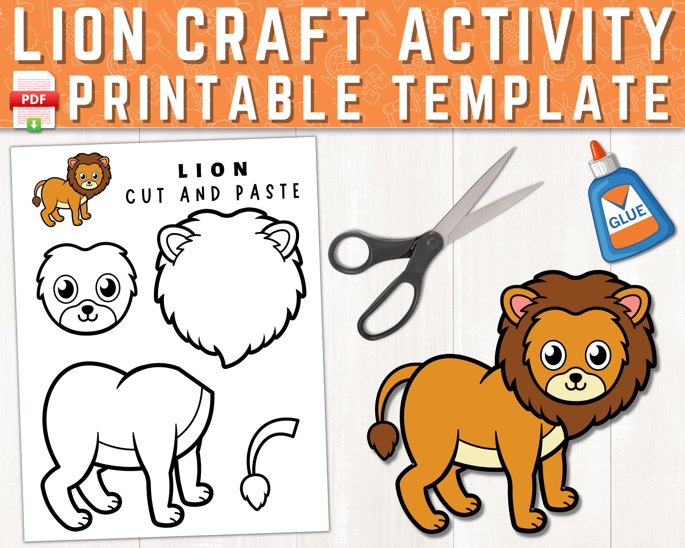 Printable Lion Craft for Kids | Safari Animal Craft | Preschool Crafts ...