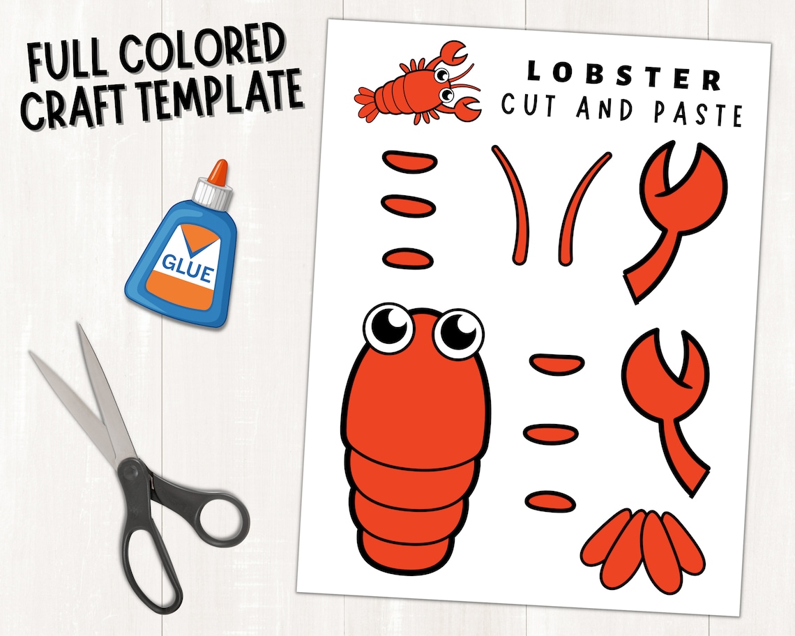 Lobster Craft for Kids Ocean Habitat Activities Ocean Animal Craft ...
