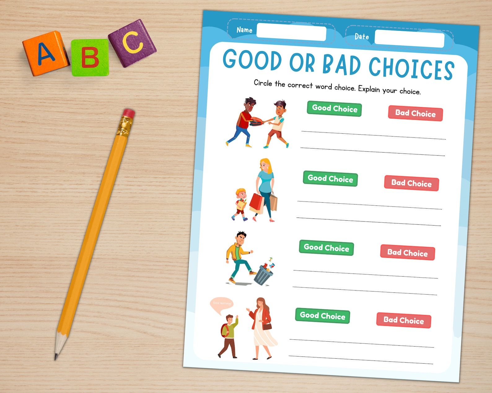 Good and Bad Behavior Sorting Activity | Cut and Paste | Good Vs Bad ...