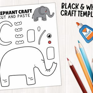 Elephant Craft Template | Printable Elephant Craftivity | Color, Cut ...