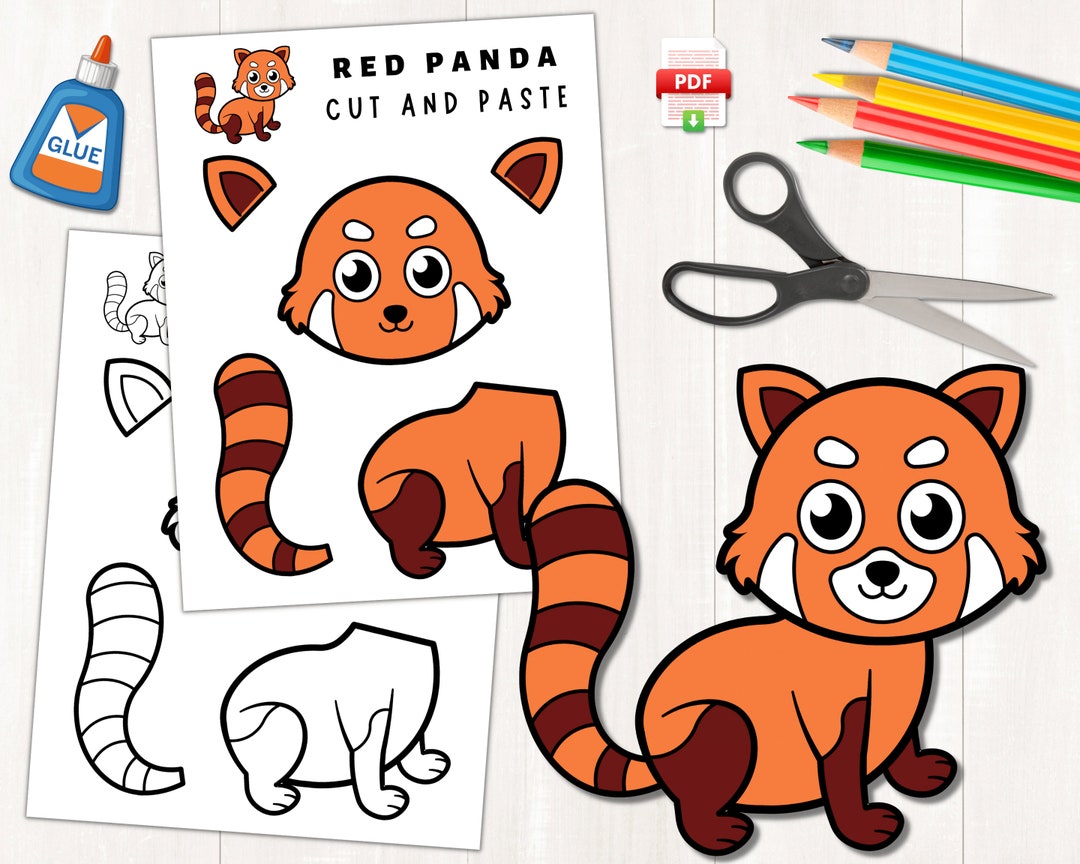 Build a Red Panda Craft | Forest Animal Craft | Color, Cut, and Glue ...