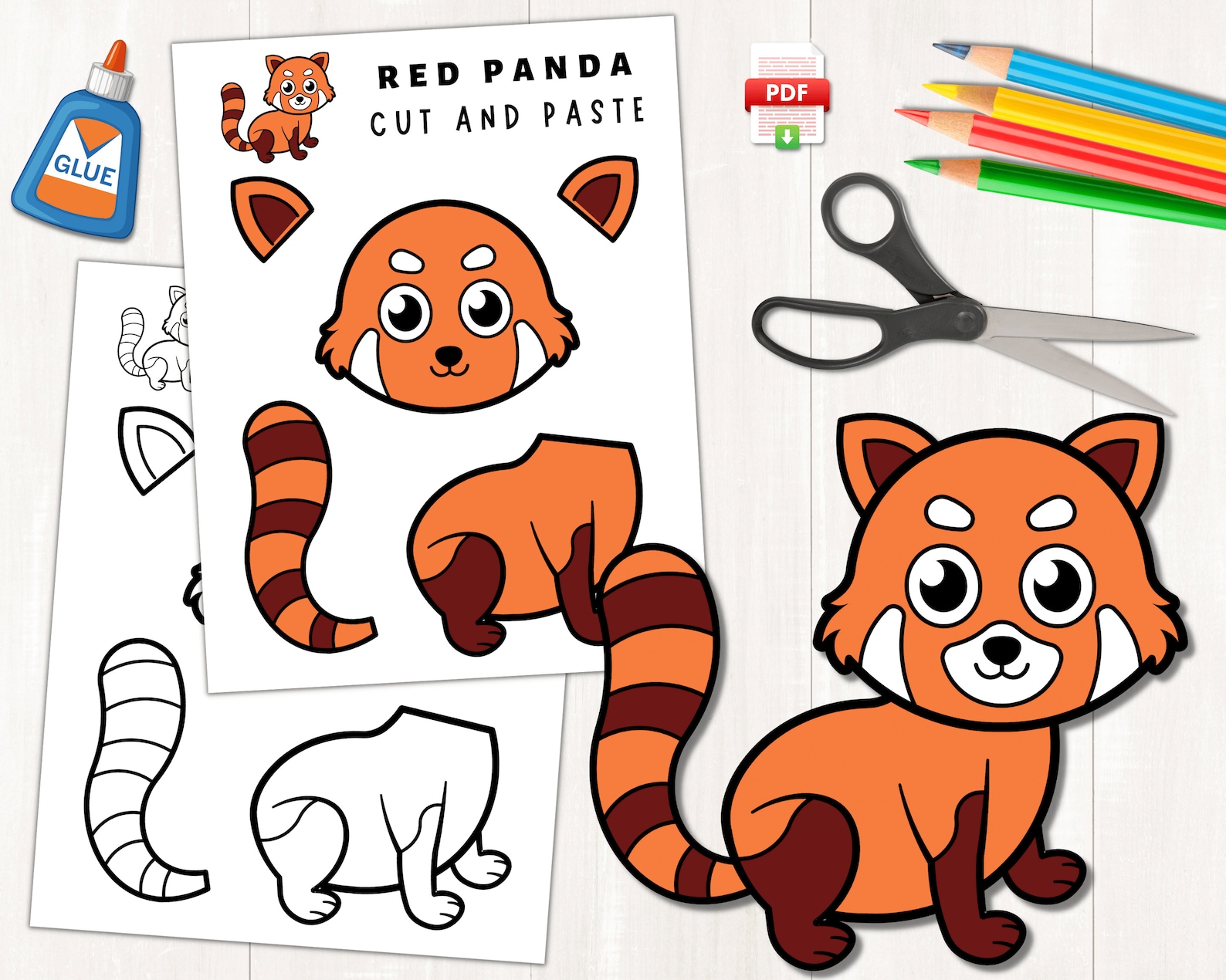 Build a Red Panda Craft | Forest Animal Craft | Color, Cut, and Glue ...