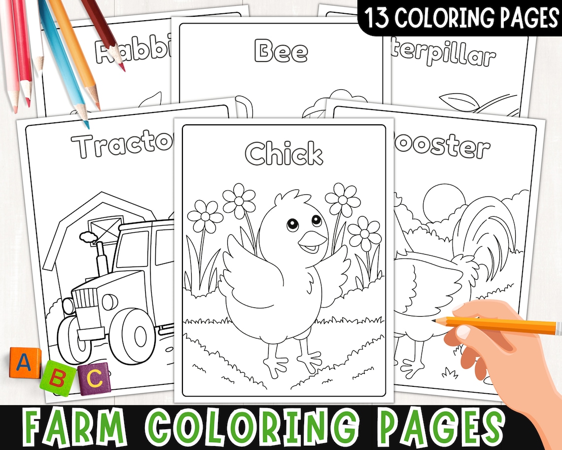 Printable Farm Coloring Pages for Kids, Farm Animals Coloring Sheets ...