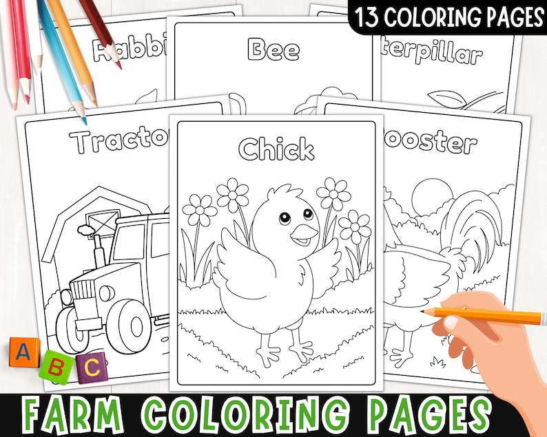 Printable Farm Coloring Pages for Kids, Farm Animals Coloring Sheets ...
