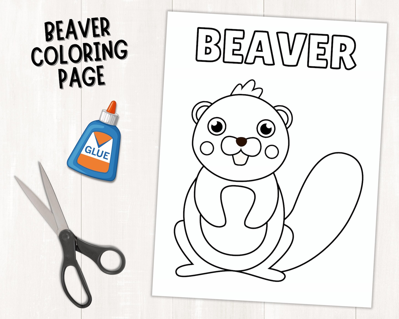 Printable Beaver Craft Template for Kids | Canada Day Activity | Summer ...