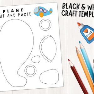 Printable Plane Craft Template for Kids | Transportation Crafts | Color ...