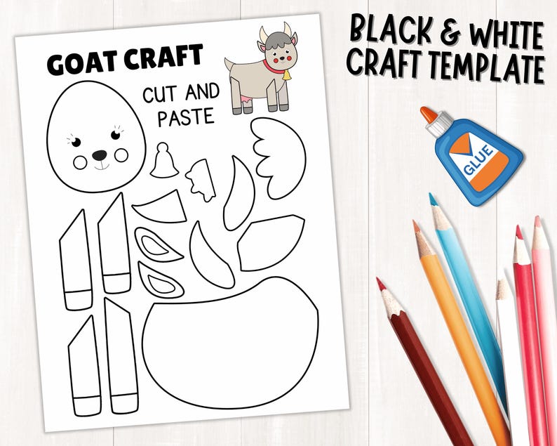 Printable Goat Craft Template | Farm Animal Craft for Kids | Farm ...