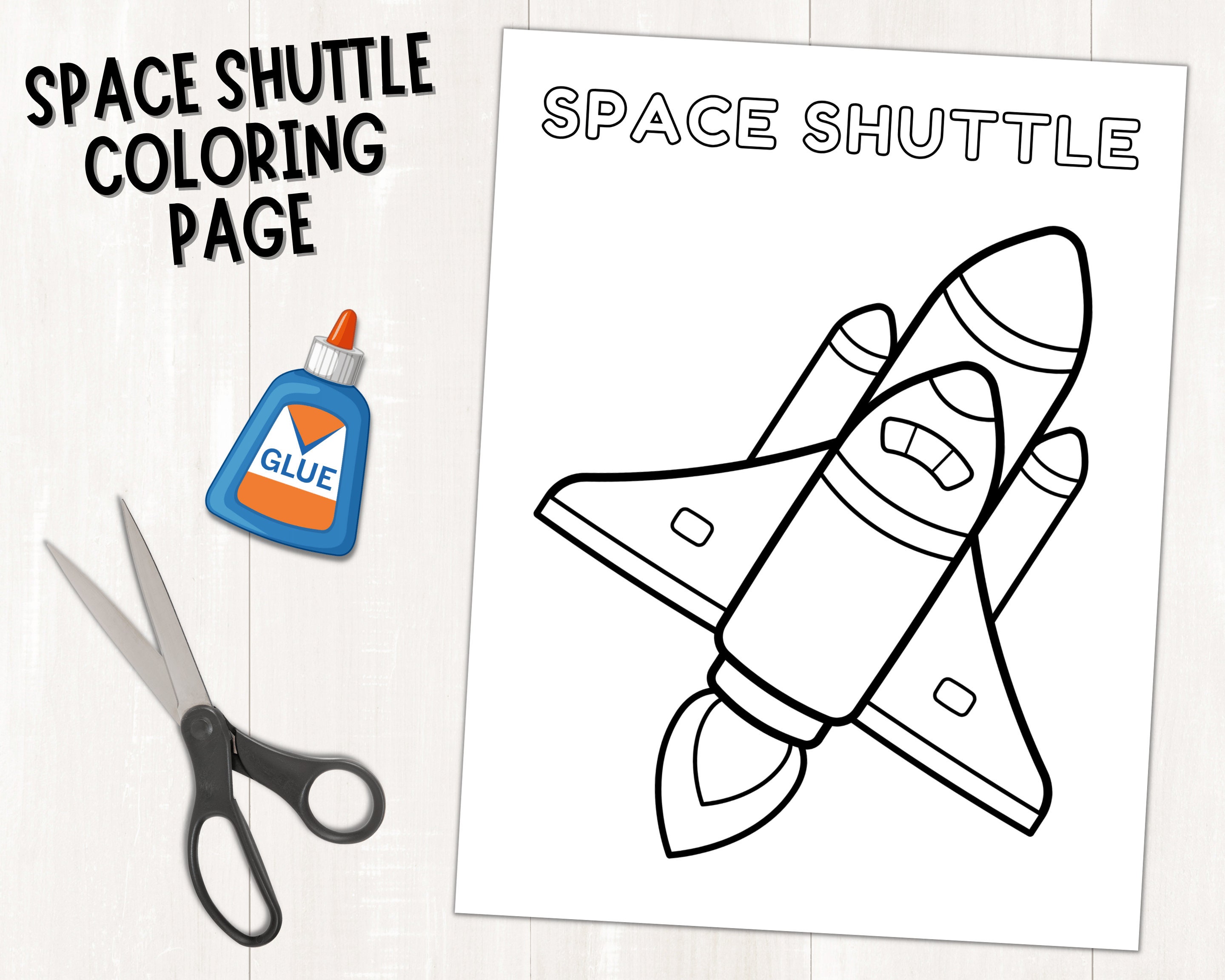 Printable Space Shuttle Craft for Kids | Outer Space Activity | Color ...