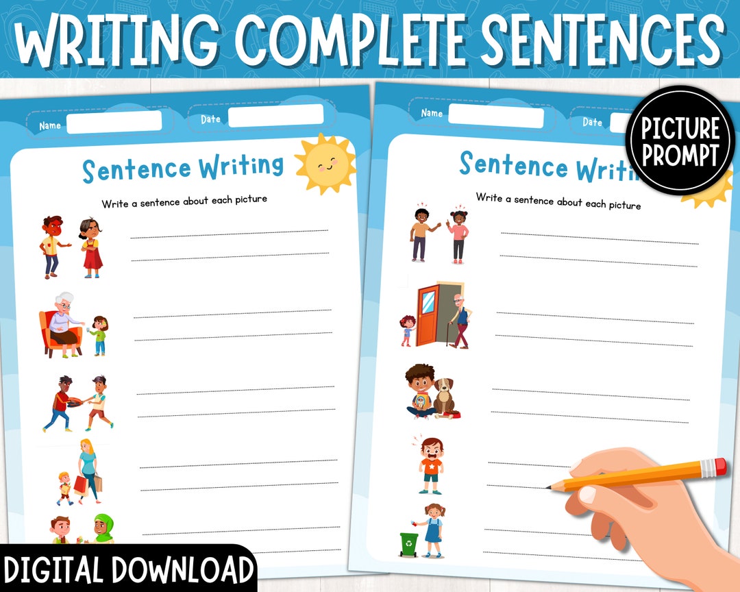 Writing Complete Sentences About Picture Worksheets, Picture Writing ...