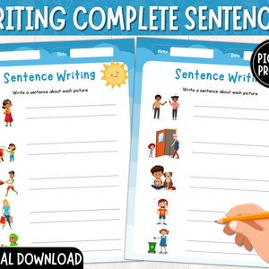 Writing Complete Sentences About Picture Worksheets, Picture Writing ...