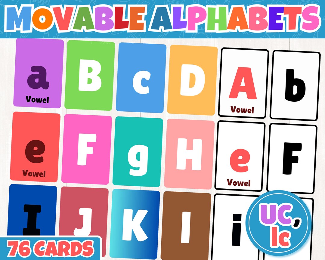 Montessori Moveable Alphabet: Uppercase & Lowercase Letters With ...