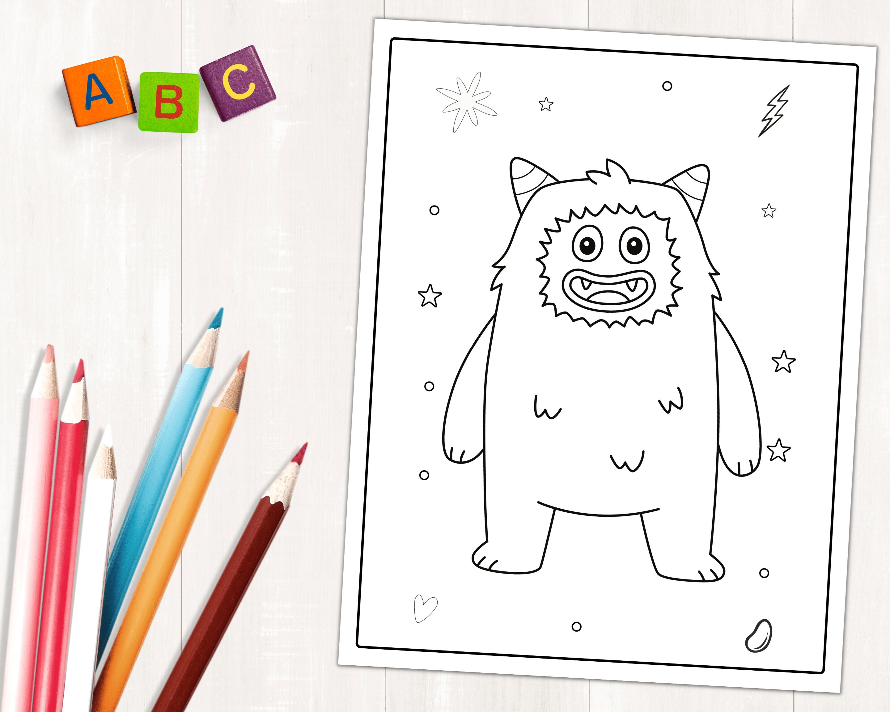 Printable Monsters Coloring Pages Halloween Activities - Etsy