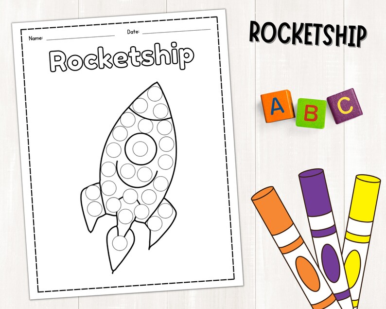 Outer Space Dot Marker Printable Space Do a Dot Coloring Pages ...