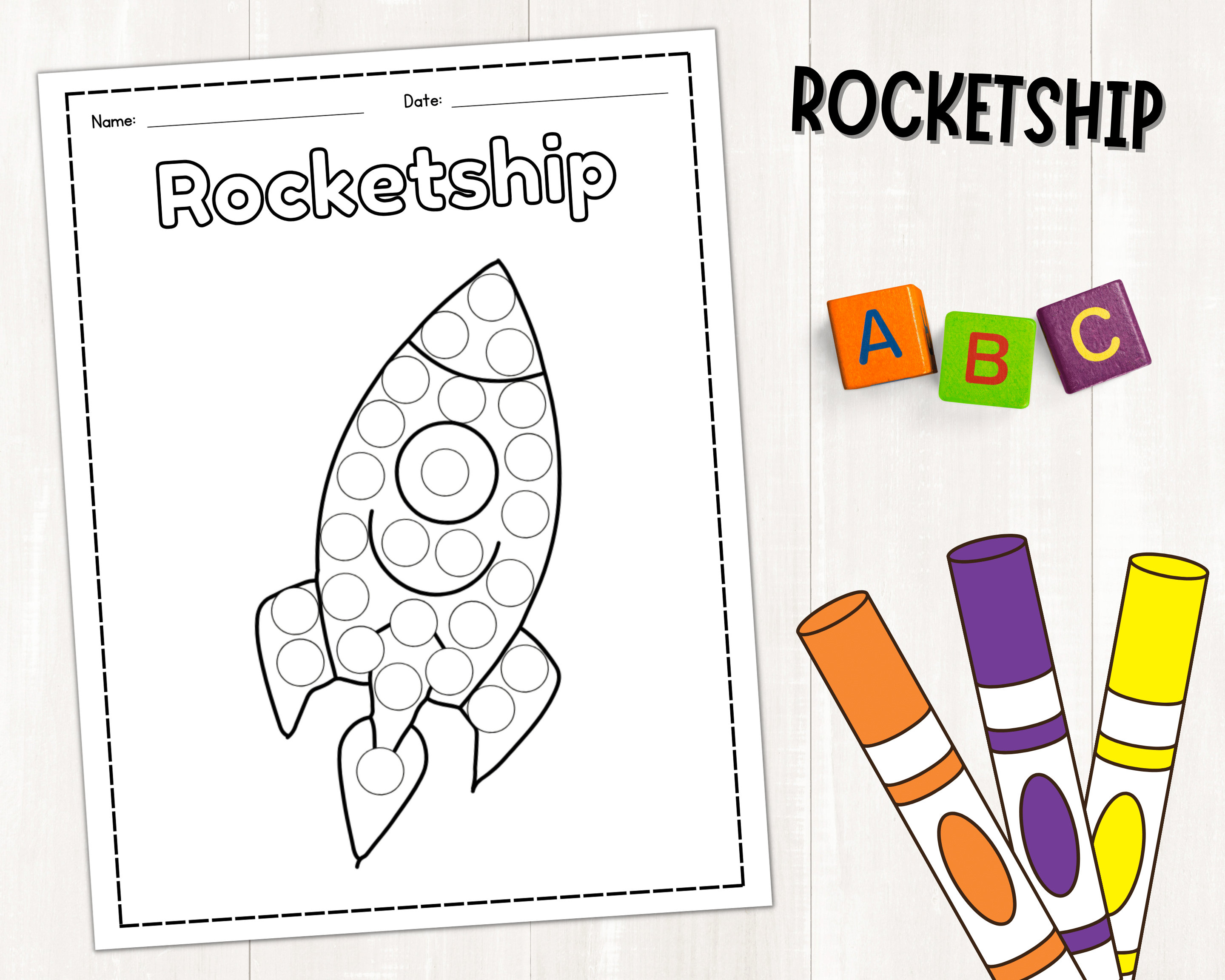 Outer Space Dot Marker Printable Space Do a Dot Coloring Pages ...