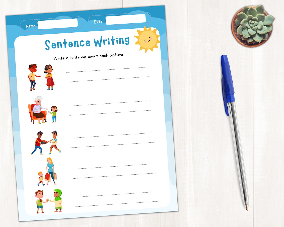 Writing Complete Sentences About Picture Worksheets, Picture Writing ...