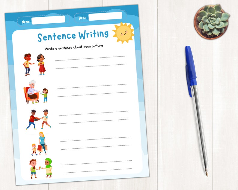 Writing Complete Sentences About Picture Worksheets, Picture Writing ...