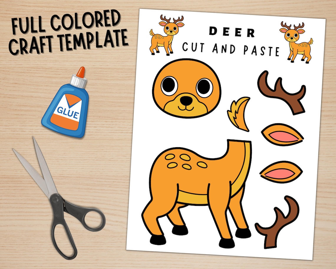 Printable Deer Craft Template Forest Animal Crafts Farm Animals ...