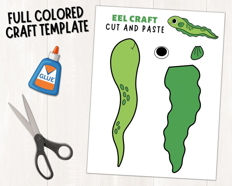 Eel Craft Template for Kids | Sea Life Activities | Ocean Animal Craft ...