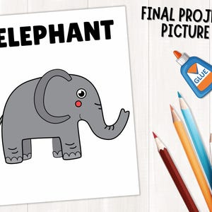 Elephant Craft Template | Printable Elephant Craftivity | Color, Cut ...