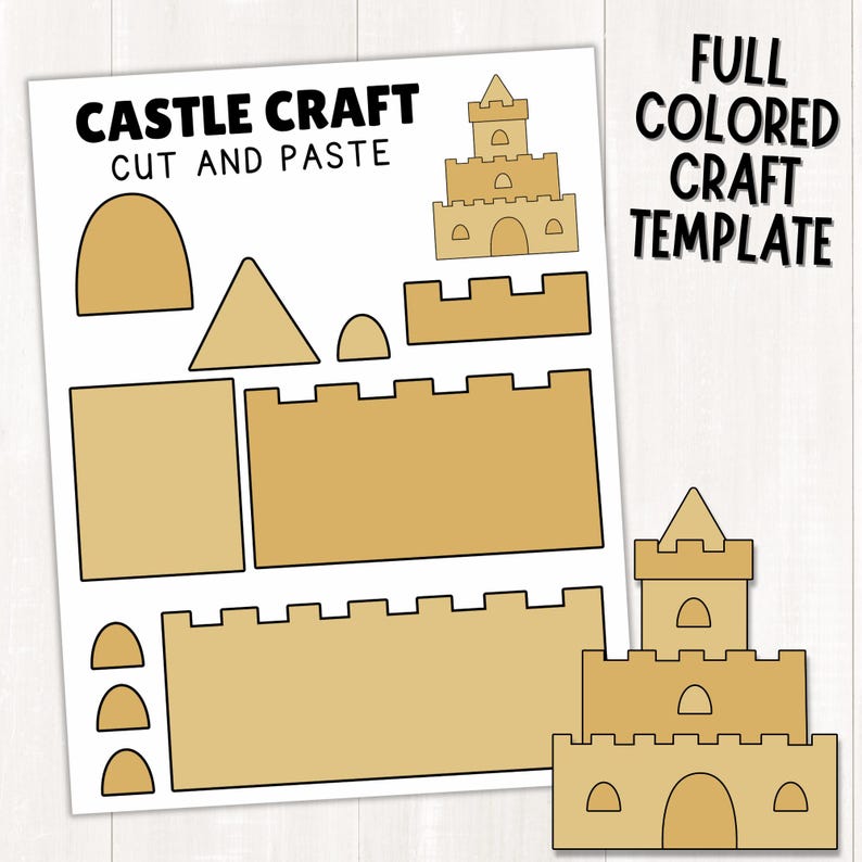 Printable Sand Castle Craft Template | Summer Craft Activity | Build a ...