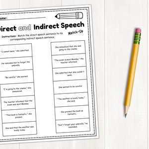 Direct and Indirect Speech Worksheets | Reported Speech | Identifying ...
