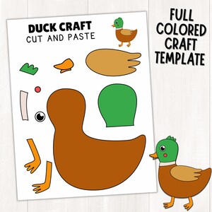 Duck Craft Template for Kids | Paper Duck Activity | Farm Animal Craft ...