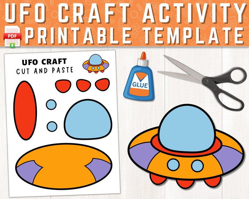 UFO Printable Craft, Outer Space Activity, Build a UFO, Space Ship ...