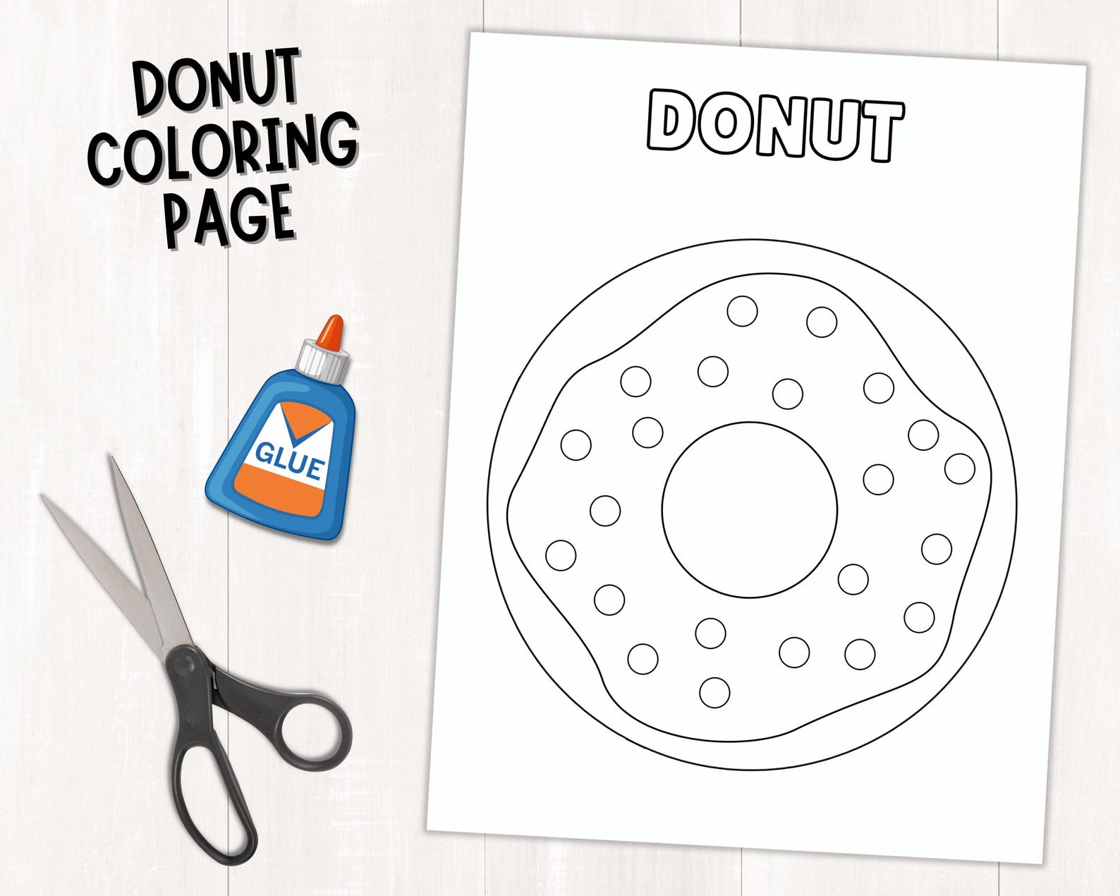 Donut Craft for Kids | Printable Food Craft Activity | Birthday ...