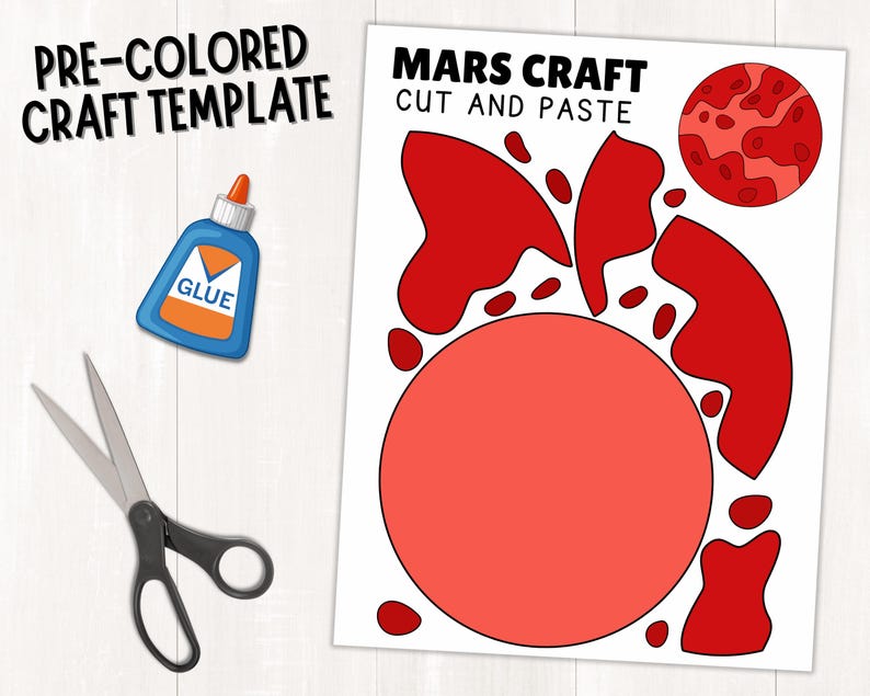 Printable Mars Planet Craft for Kids | Solar System and Space Theme ...
